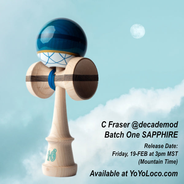 C Fraser - Batch One SAPPHIRE, Legend Model Kendama by Sweets - YoYoLoco